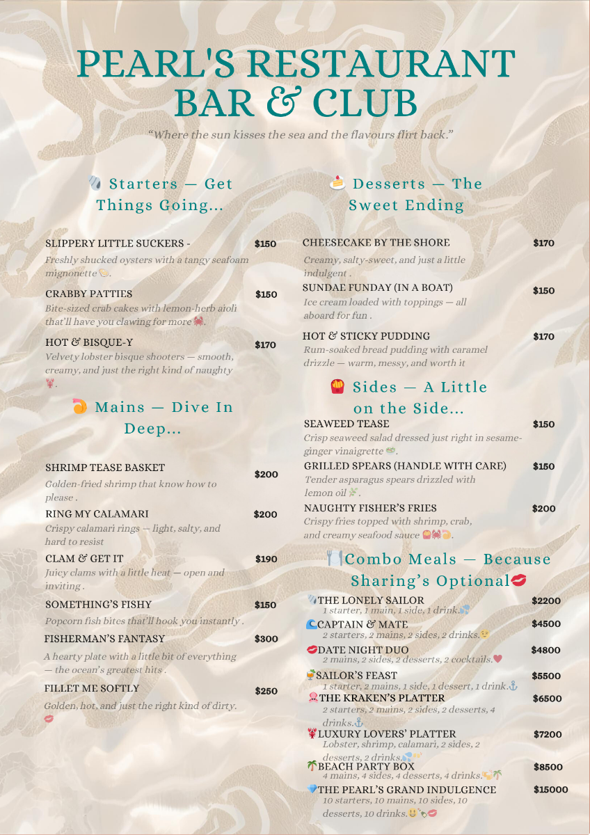 Pearls Restaurant Bar & Club. (Business Start Up Application) [EU ...